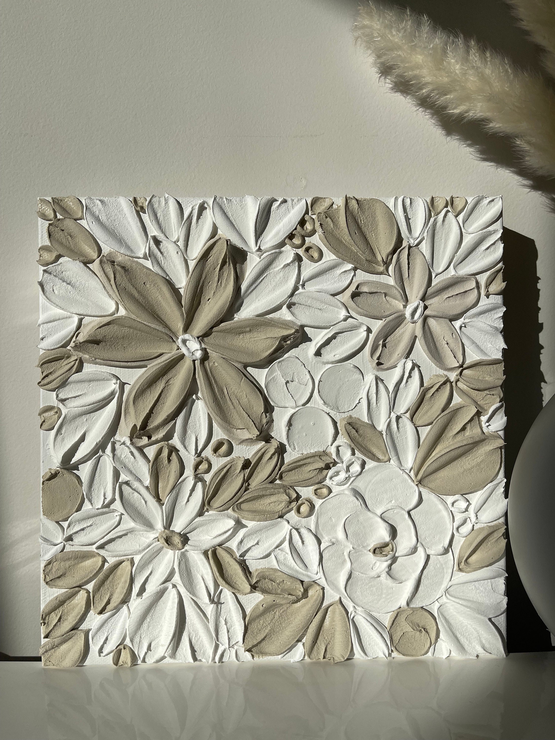 Texture Painting | Texture Floral Art| Textured Flower Painting | Wall ...