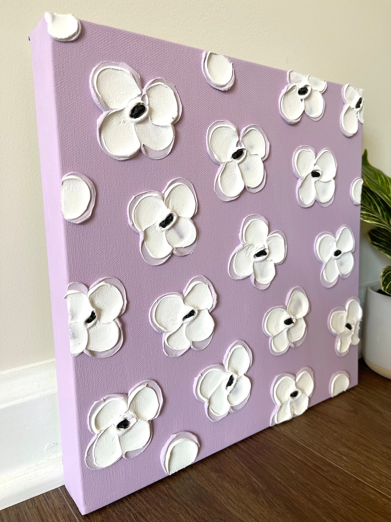 Texture Painting | Texture Floral Art| Textured Flower Painting | Wall ...