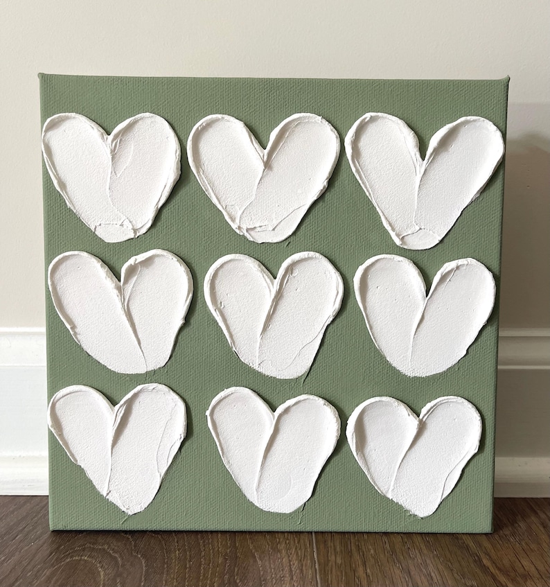Heart Canvas Art| Heart Painting| Textured Heart Painting| Valentines ...