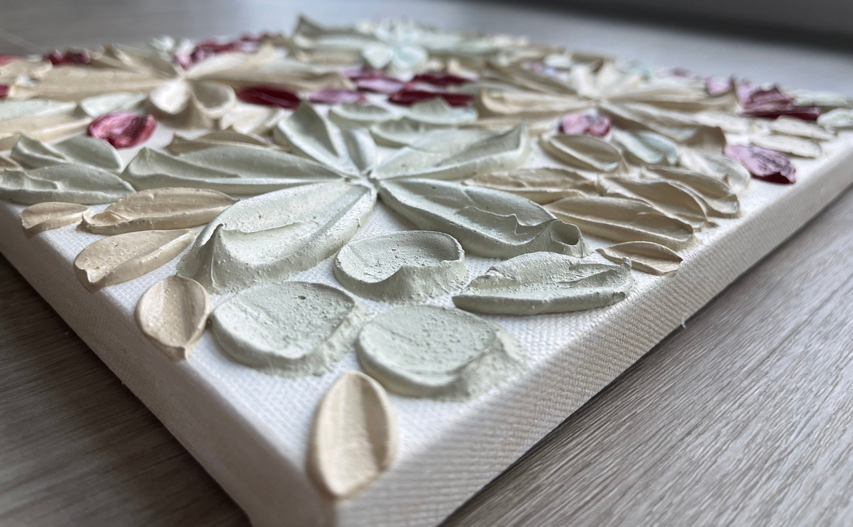 Texture Painting | Texture Floral Art| Textured Flower Painting | Wall ...