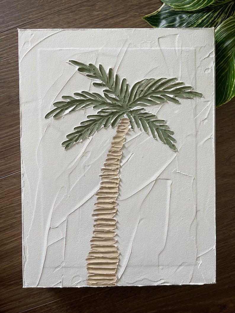 Palm Canvas Art Palm Tree Painting Textured Palm Painting Wall Art ...