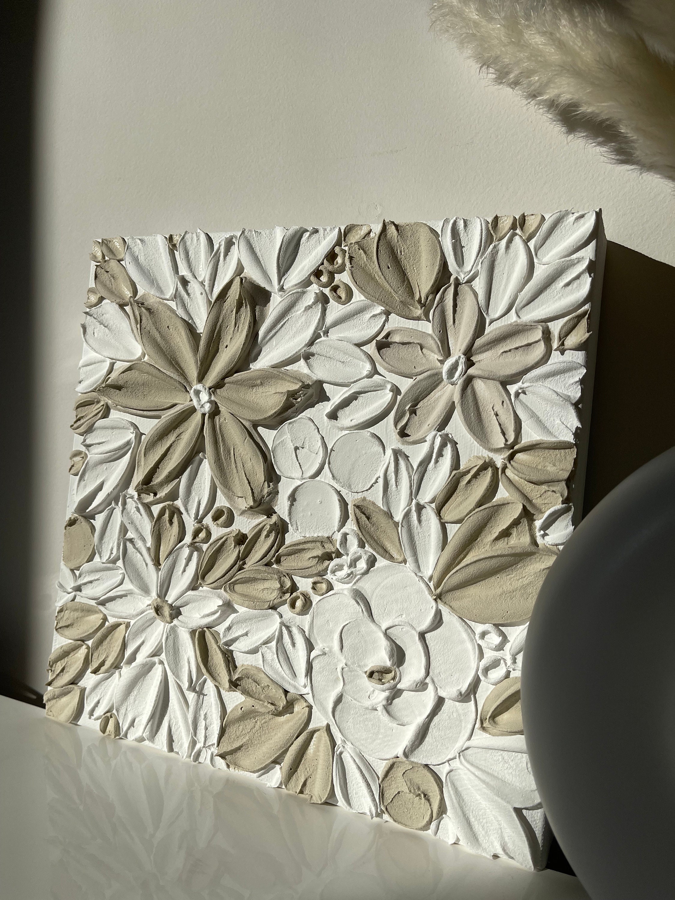 Texture Painting | Texture Floral Art| Textured Flower Painting | Wall ...