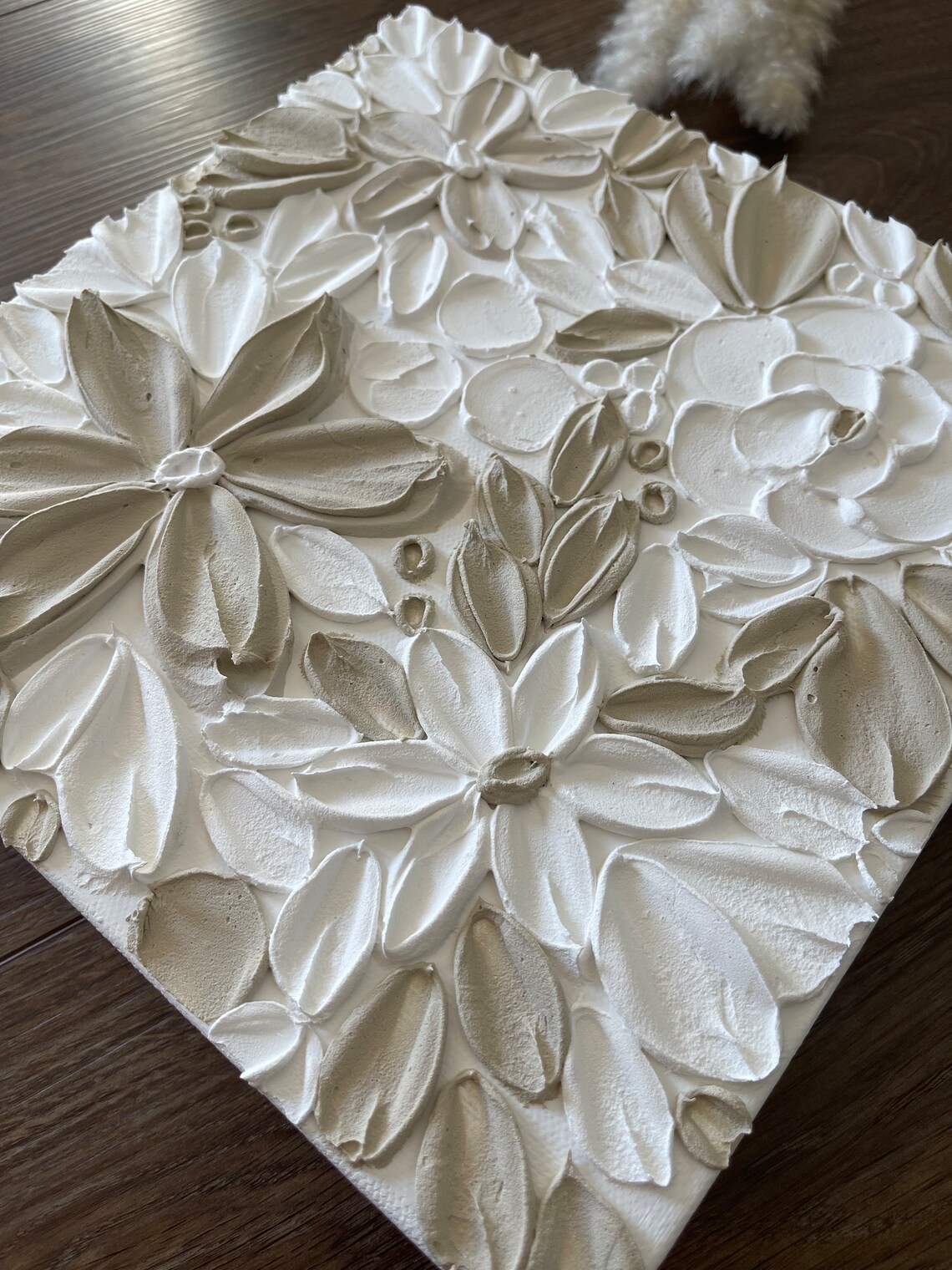 Texture Painting | Texture Floral Art| Textured Flower Painting | Wall ...