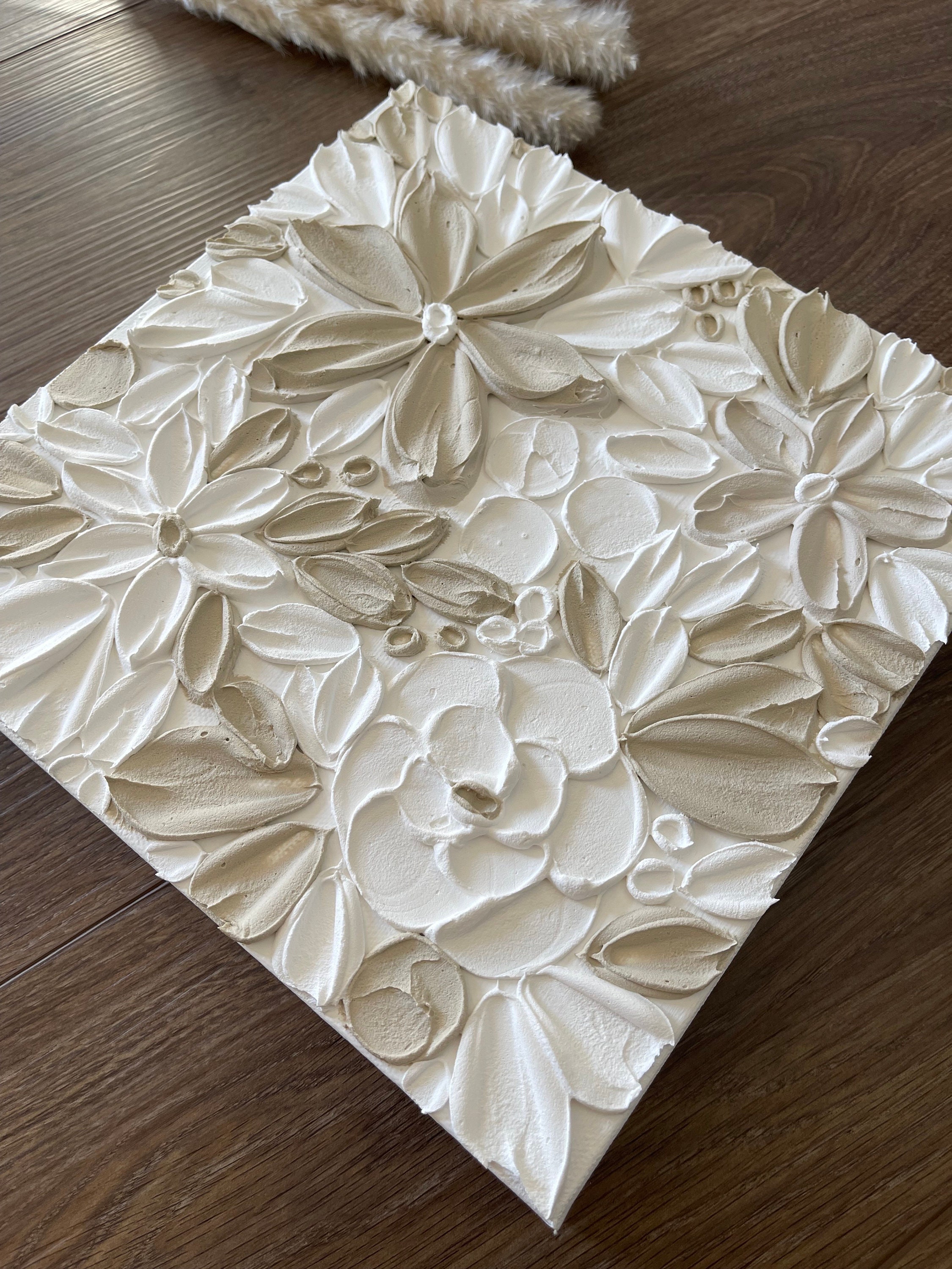 Texture Painting | Texture Floral Art| Textured Flower Painting | Wall ...