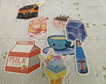 Aesthetic Orange Drinks Waterproof Sticker Pack Fruit Waterproof ...