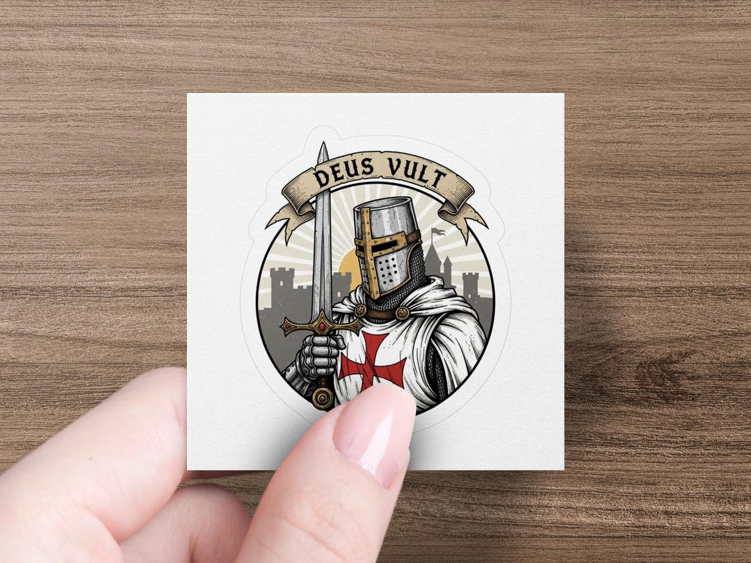 Deus Vult Knight Stickers, Crusader Stickers, Medieval Knight Stickers ...