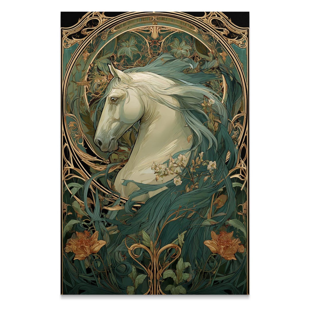 Art Nouveau Horse Posters, Fantasy Decor, Dungeons and Dragons Art ...