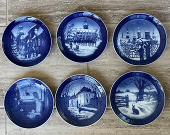 Royal Copenhagen Mini-plates, Denmark Sites, 3.25 Danish Blue & White ...