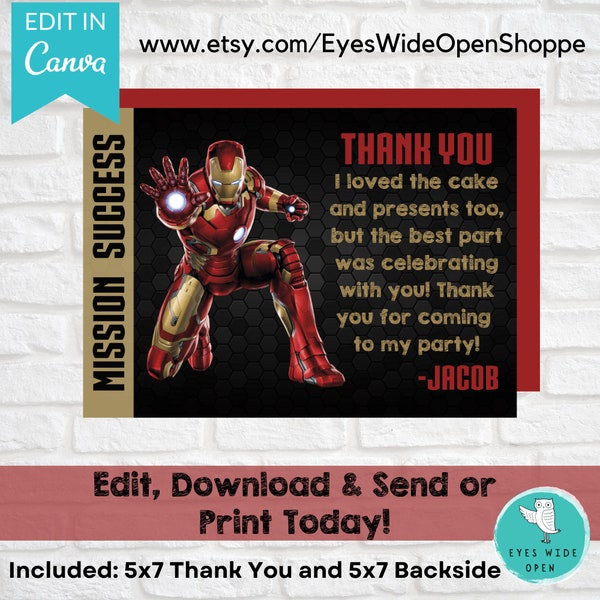 Iron Man Thank You - Etsy