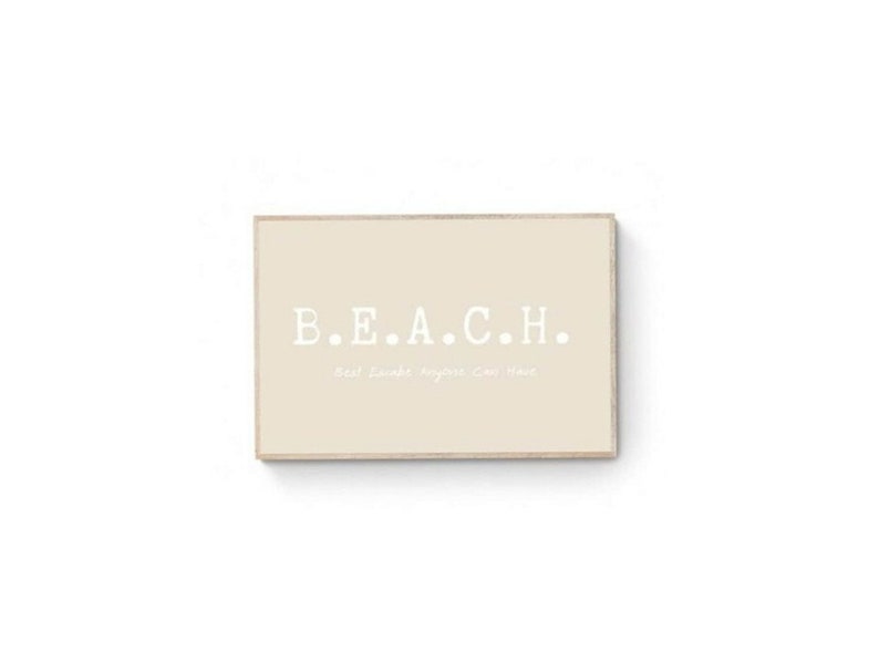 B.E.A.C.H Acronym Typography Wall Art Printable Beach Wall - Etsy