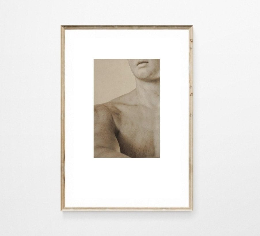 Roman Chest Statue Print: Beige Sculpture Wall Art (instant Download ...