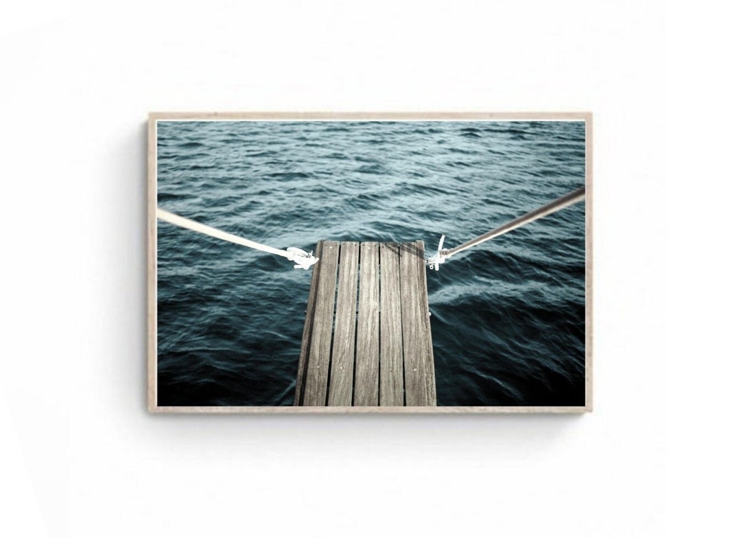 Boat Plank Print, Ocean Dock Photography Wall Art Printable, Ocean Home ...