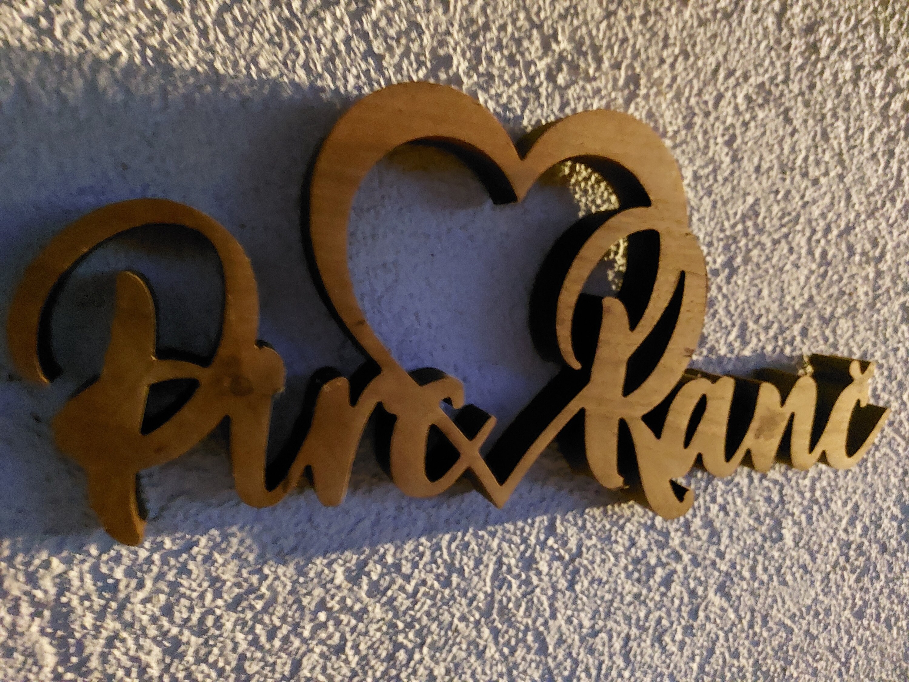 Personalized Wooden Selfstanding Wall Hang Words Names Signs Love Heart ...