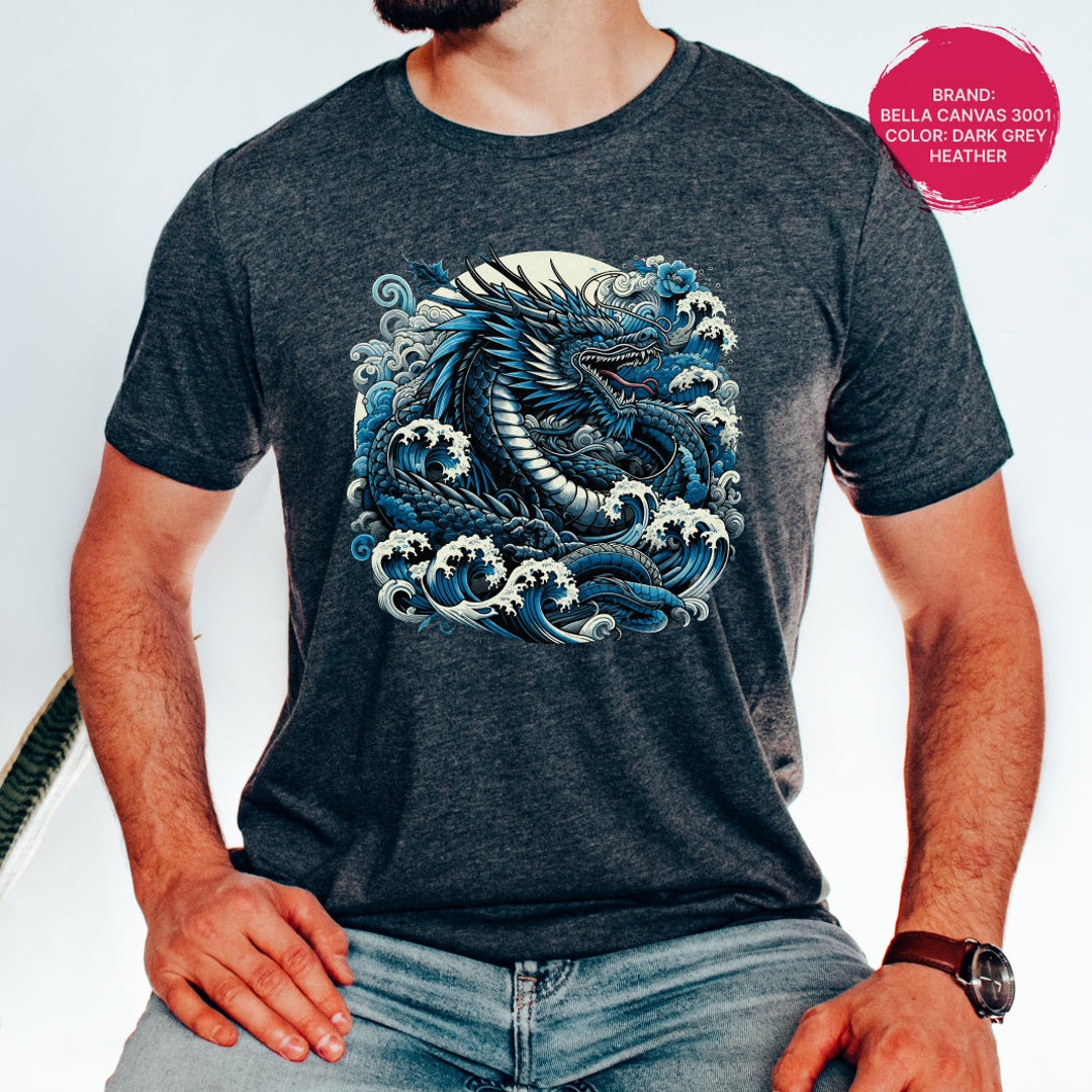 Japanese Blue Dragon Japanese Dragon Art T-shirt Traditional Tattoo ...