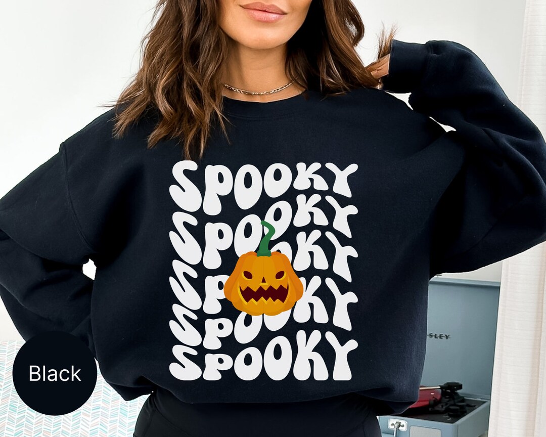 Pumpkin Spooky Sweatshirt Spooky Sweater Spooky Season Vintage ...