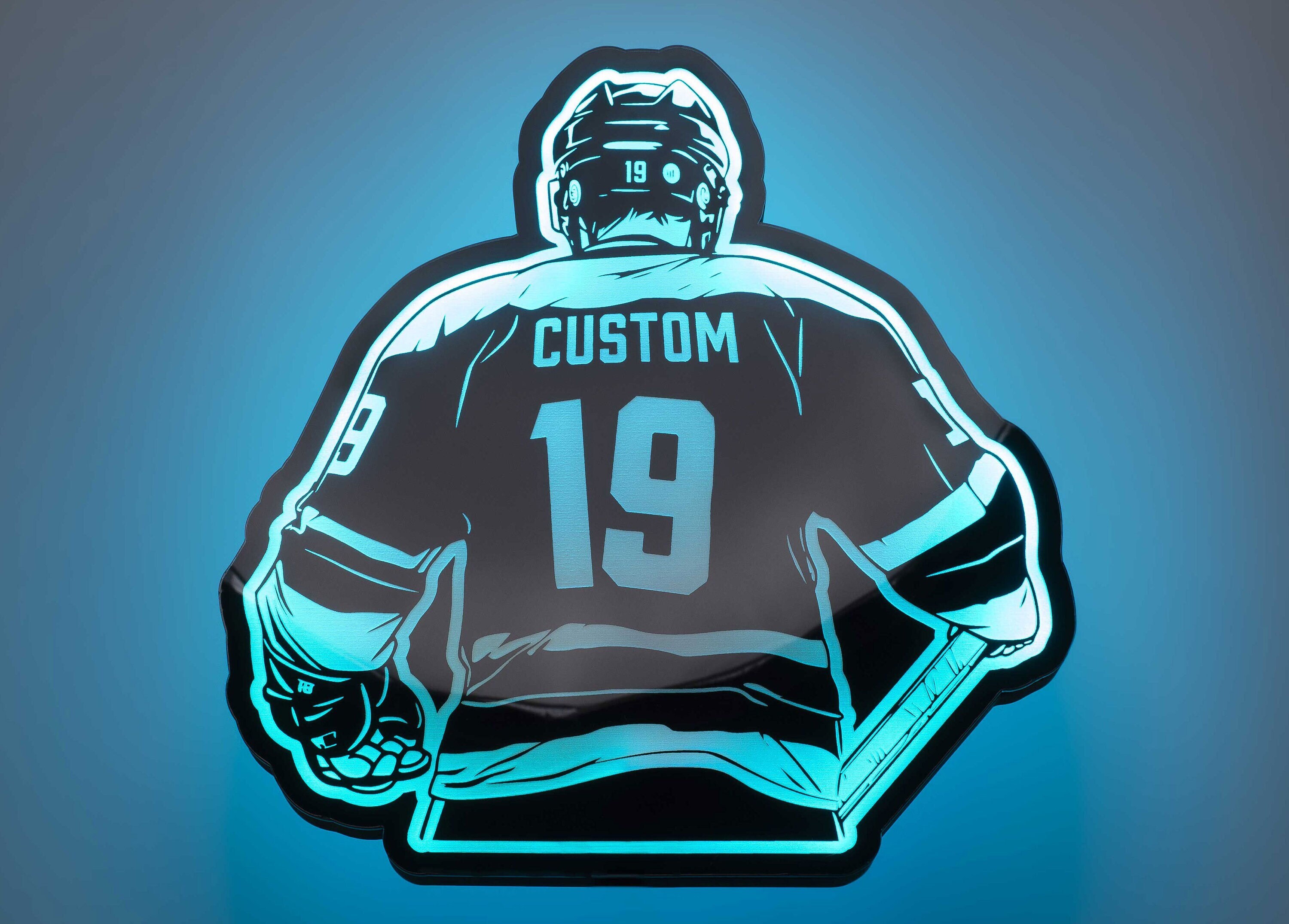 Ice Hockey LED Wall Decor Personalized Custom Name Sign Hockey Decor ...