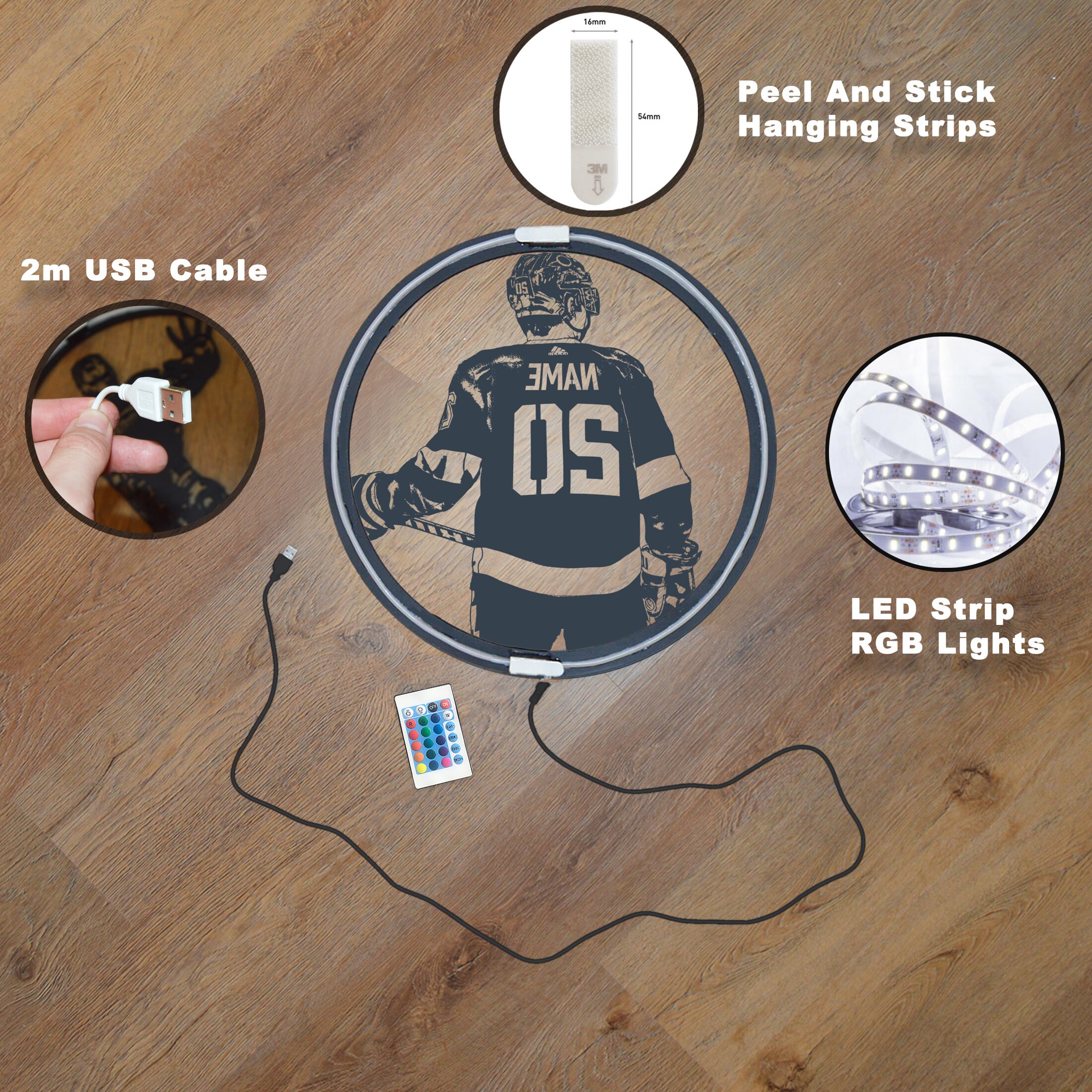 Ice Hockey LED Wall Decor Personalized Custom Name Sign Hockey - Etsy