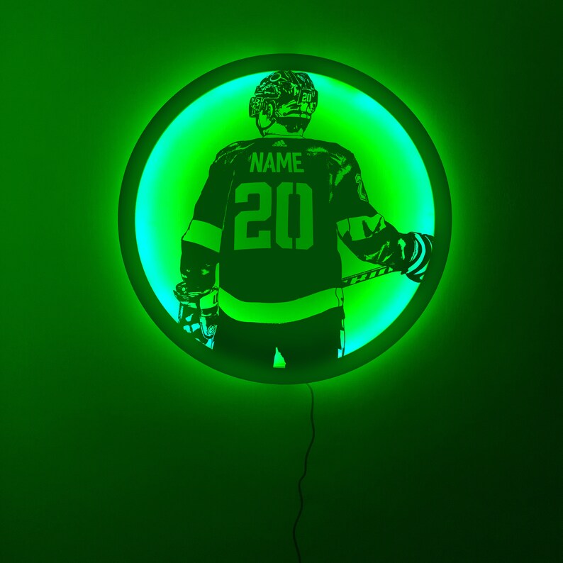 Ice Hockey LED Wall Decor Personalized Custom Name Sign Hockey - Etsy