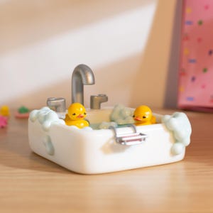 Bath Duck Trinket Dish | Resin Trinket Tray | Girls Trinket Bowl for ...