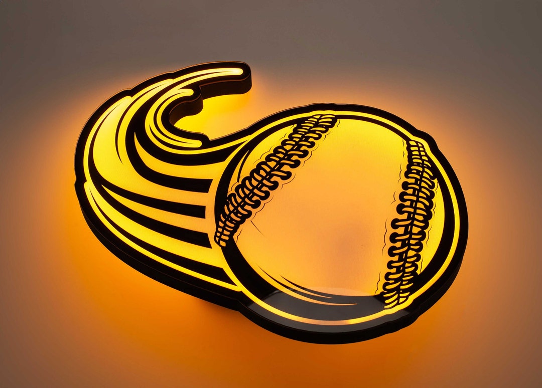 3D Baseball Lamp Multi-colour LED Lights & Remote Baseball Night Lights ...