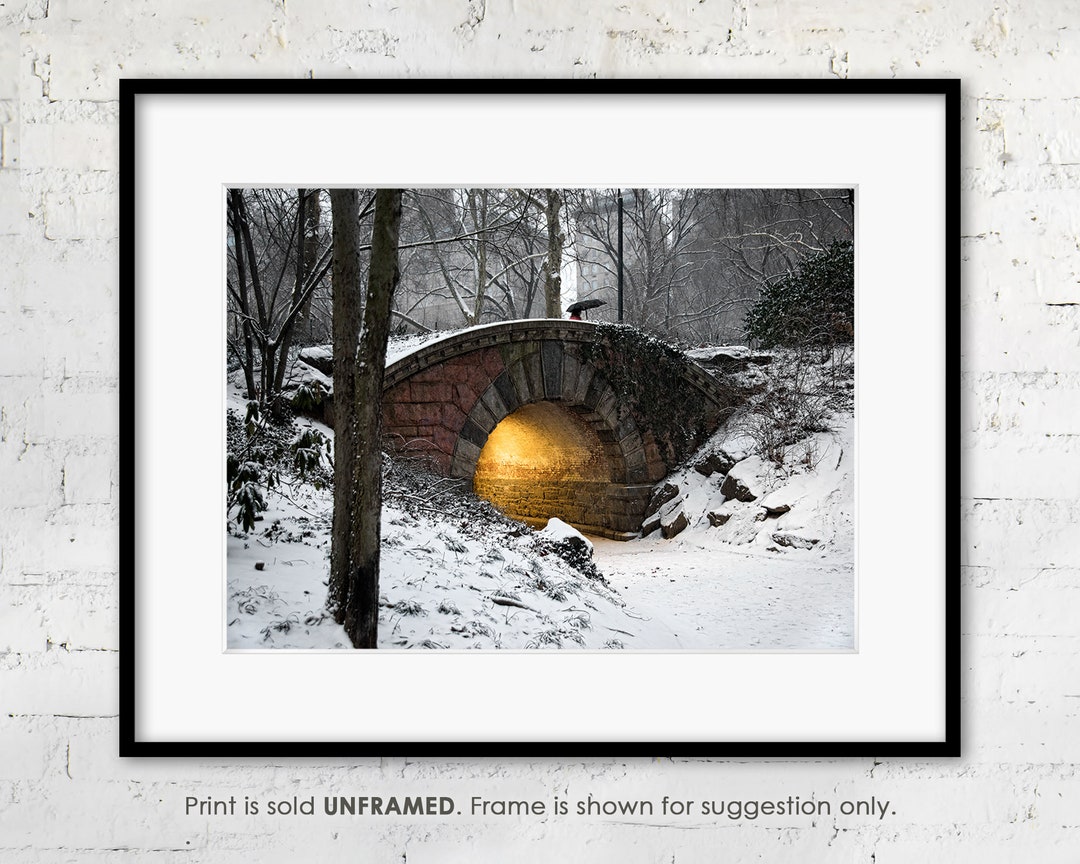 Inscope Bridge Winter Print, Central Park Photography, New York Wall ...