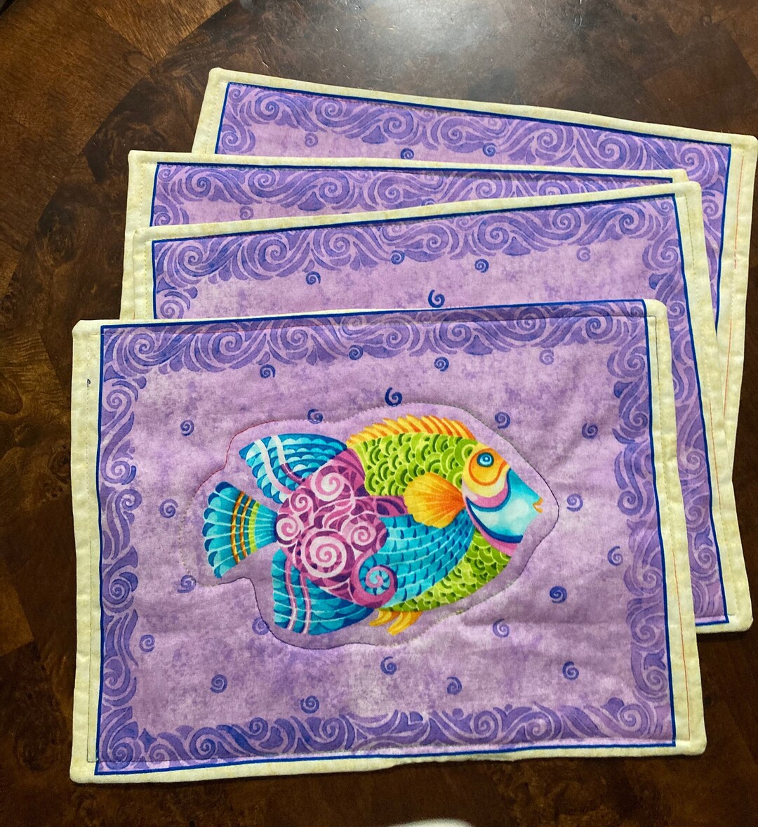 Tropical Fish Placemat Set - Etsy