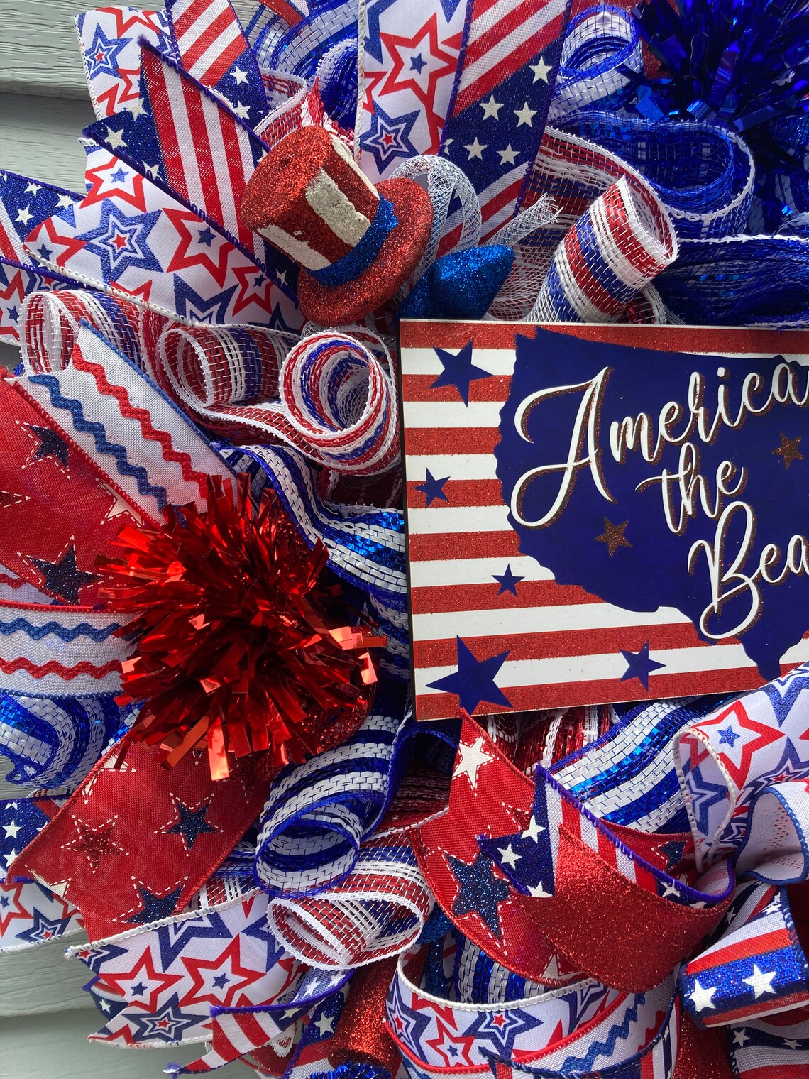 Patriotic Wreath for Front Door Veterans Day Wreath - Etsy