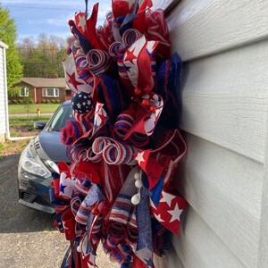 Patriotic Wreath for Front Door Veterans Day Wreath Independence Day ...
