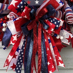 Patriotic Wreath for Front Door Veterans Day Wreath Independence Day ...