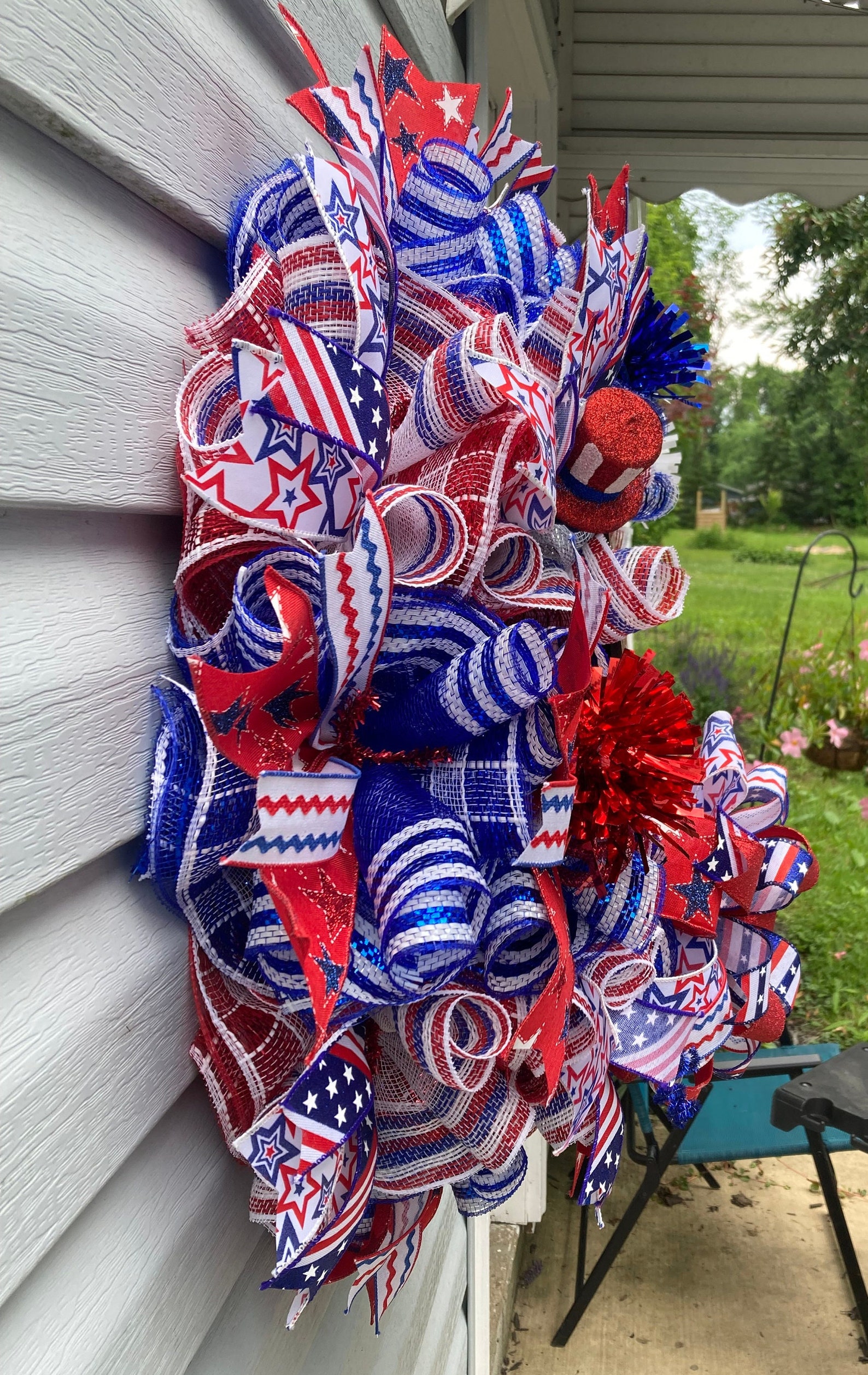 Patriotic Wreath for Front Door Veterans Day Wreath - Etsy