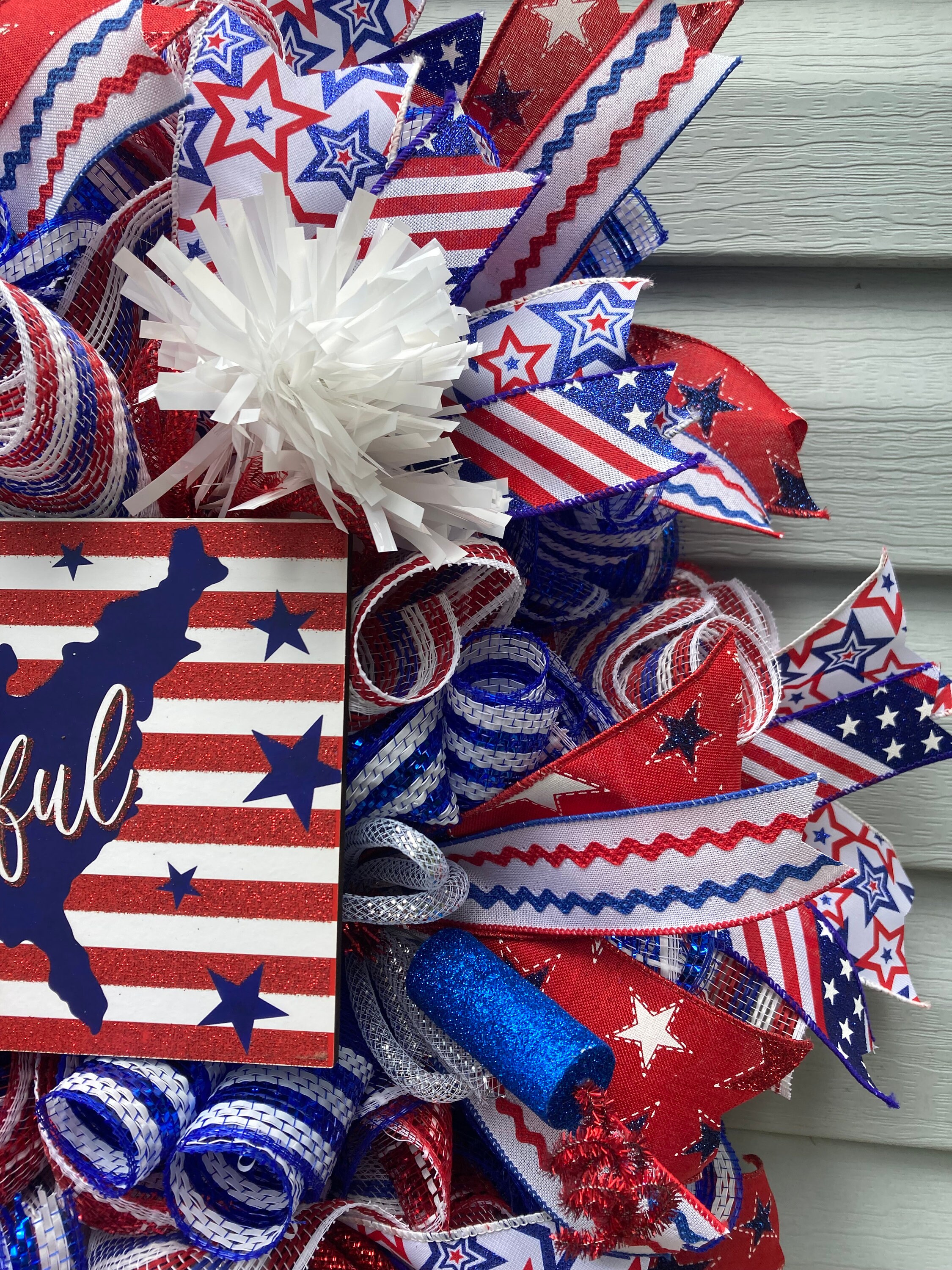 Patriotic Wreath for Front Door Veterans Day Wreath - Etsy