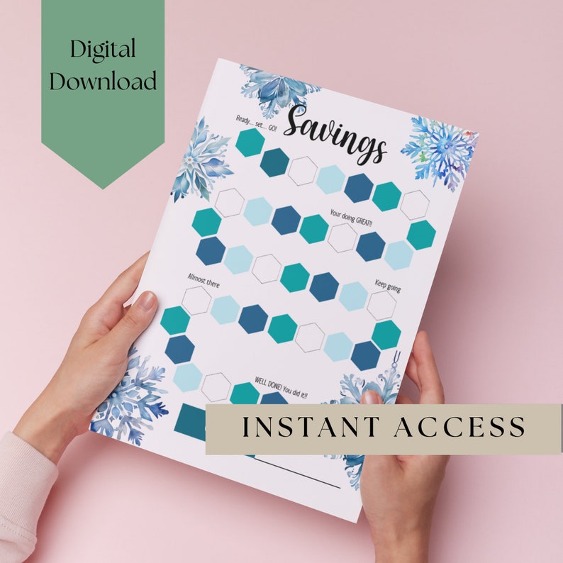 Printable Savings Chart for Kids Reward Chart for Children Winter ...