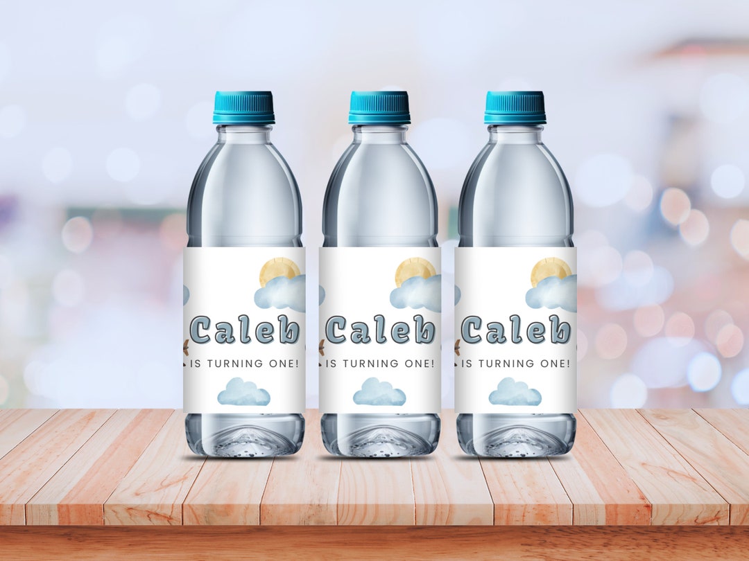 Pilot Water Bottle Label for Kids Birthday Air Plane Fun Personalized ...