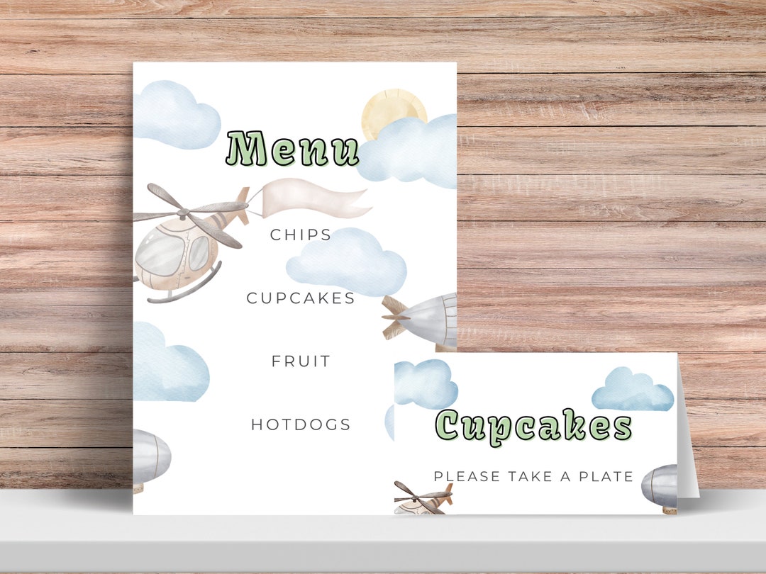 Airplane Birthday Party Food Label Template (digital Download) - Etsy