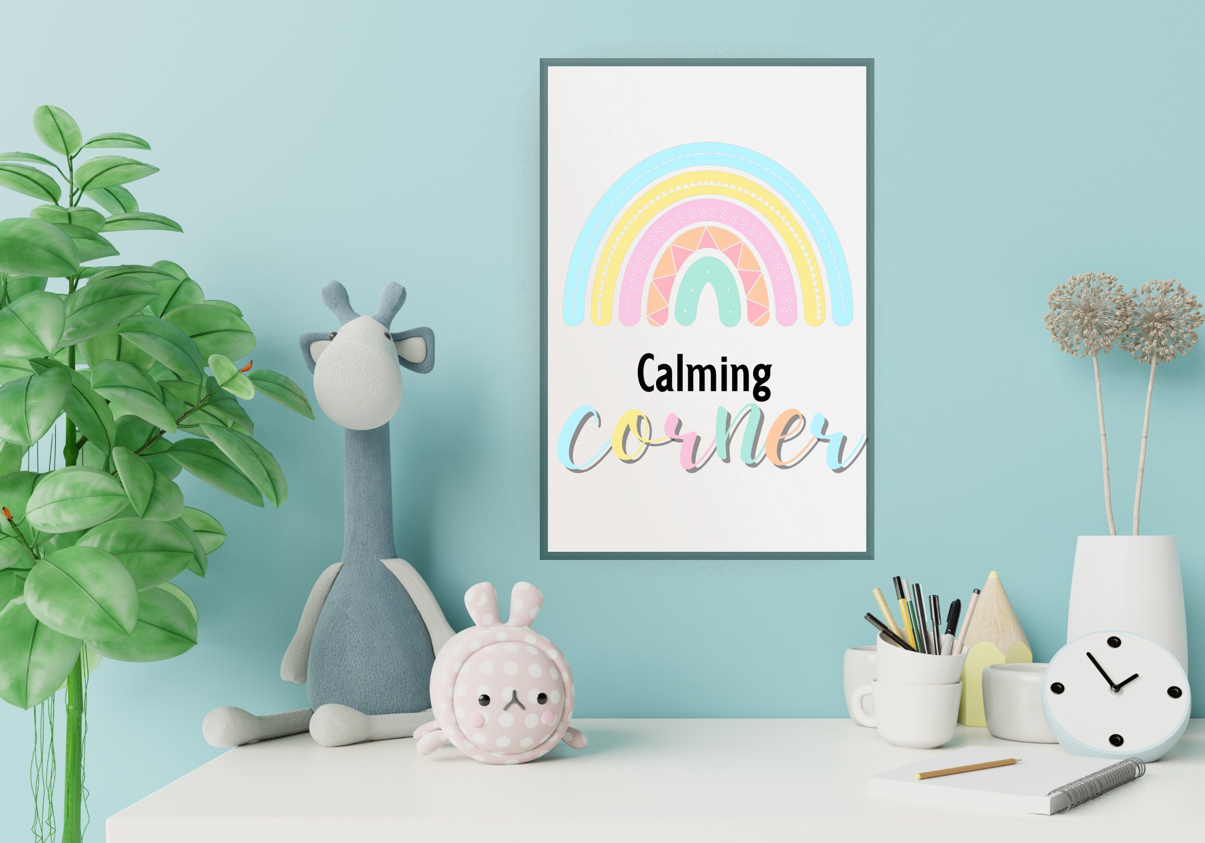 Rainbow Pastel-colored Wall Art - Stress Relief and Relaxation ...