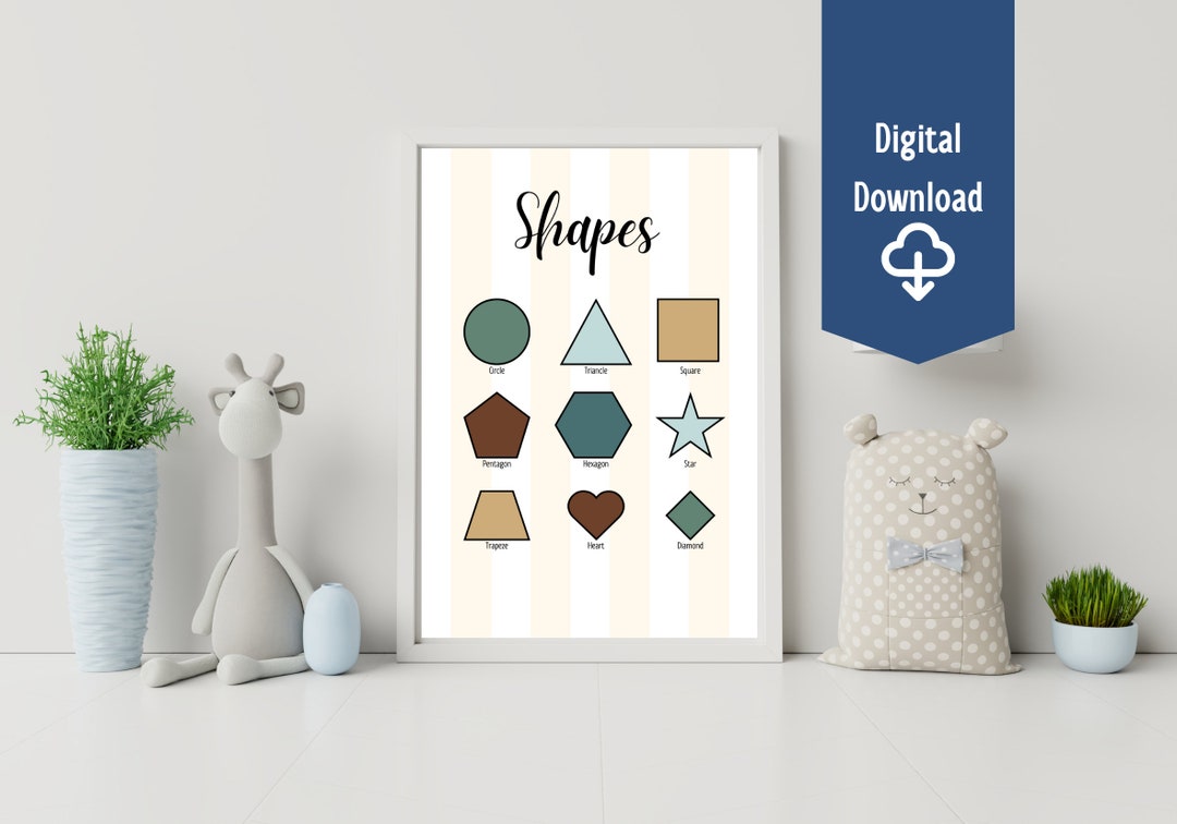 Shapes Poster, Printable Educational Wall Art, Shapes Wall Decor ...