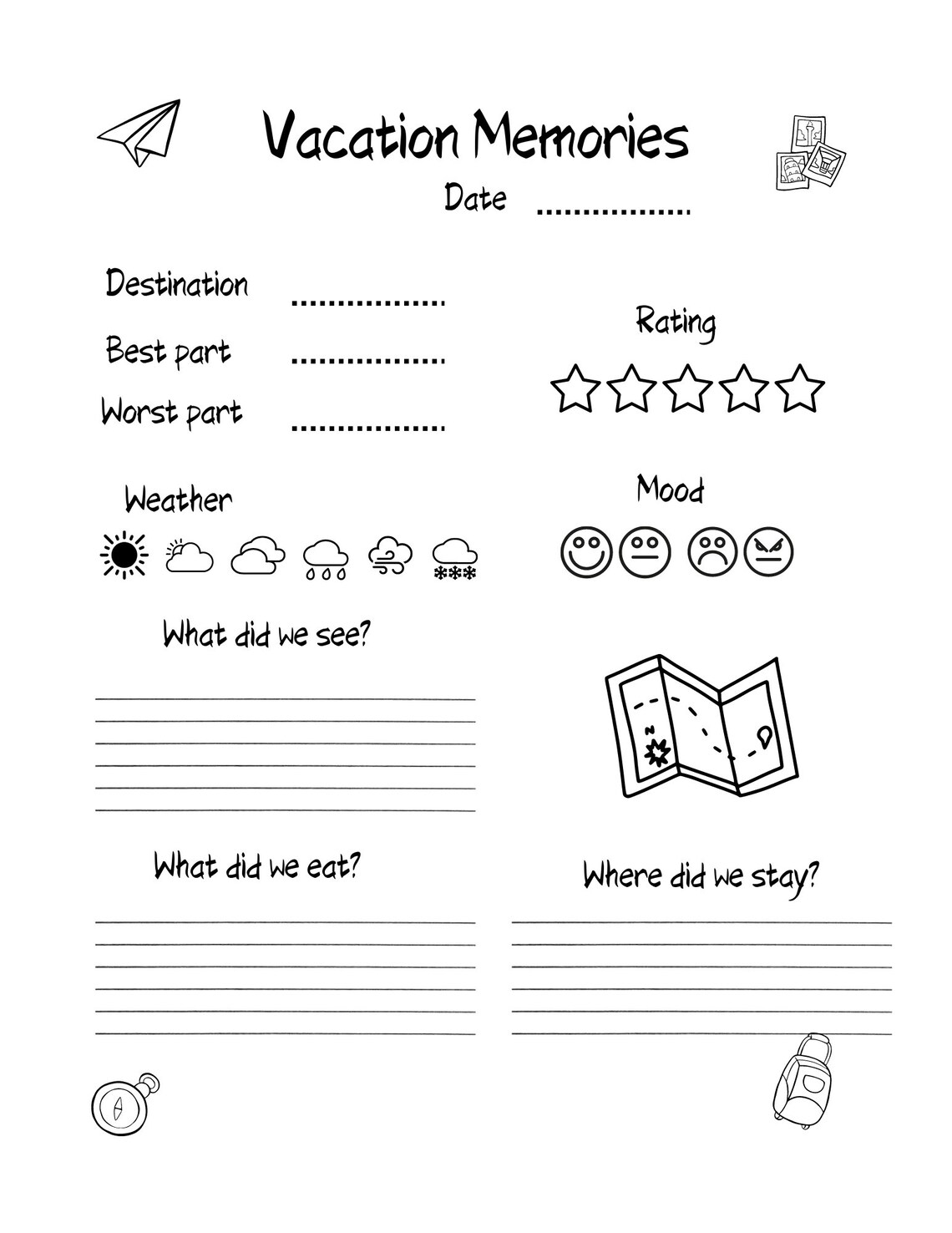 Vacation Journal, Digital Download, Travel Diary, Instant Access ...