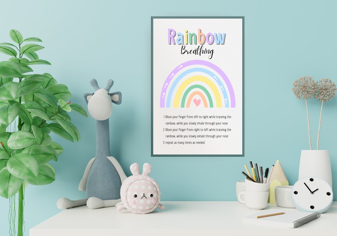 Rainbow Breath: Peaceful Meditation Poster-immediate Download-soothing ...