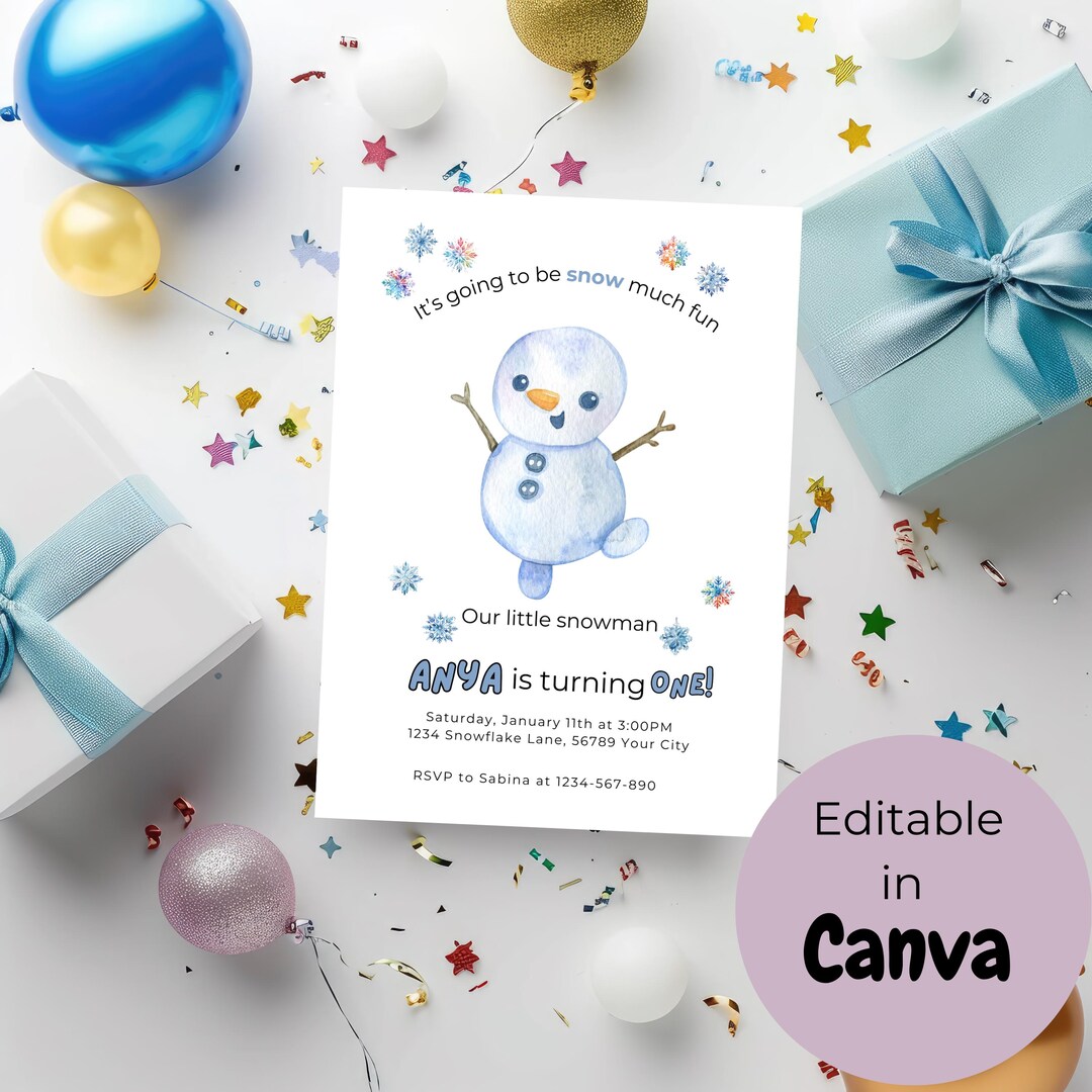 Snow Much Fun Birthday Invitation Editable Winter Party Invite Our ...