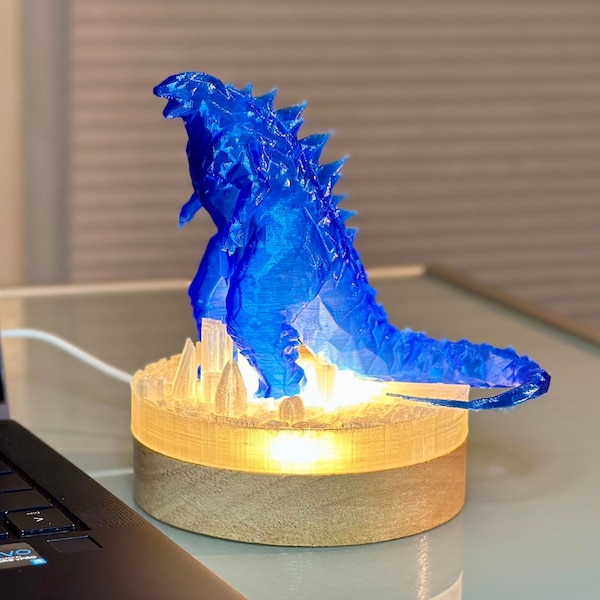 Godzilla Resin Lamp - Etsy