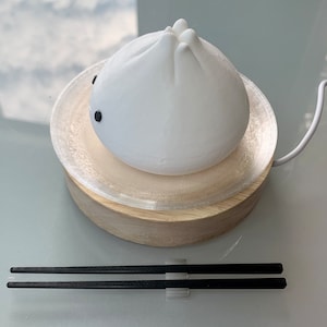 Cute Soup Dumpling Plate With Chopsticks LED Lamp - Etsy