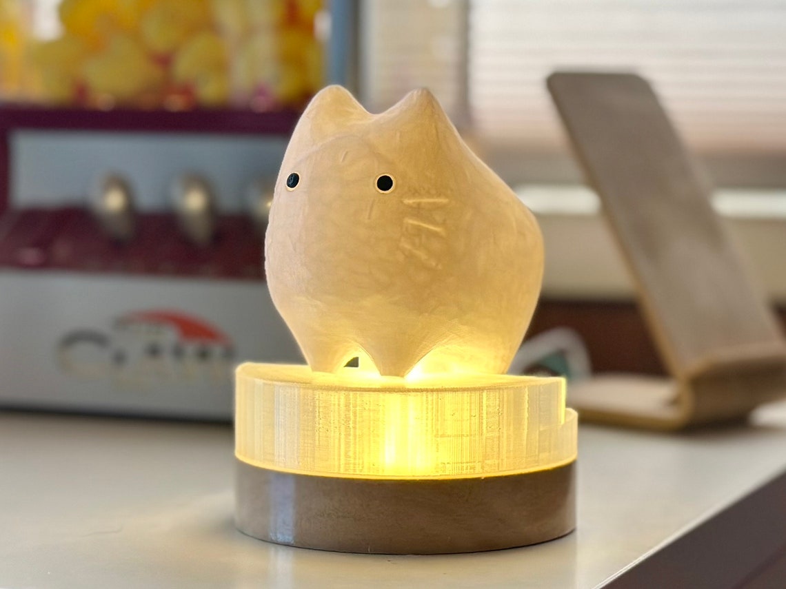 Super Cute Chubby Fat Cat Handmade Lamp - LED Light - Free Shipping ...