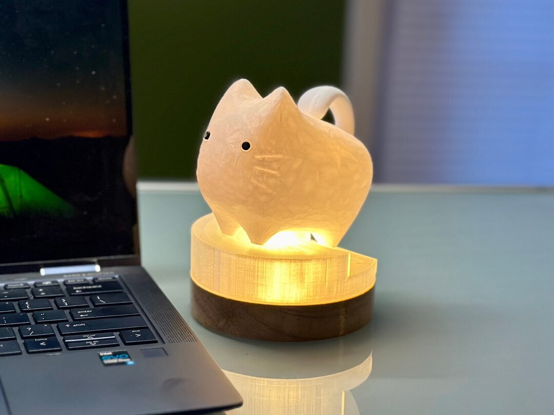 Super Cute Chubby Fat Cat Handmade Lamp - LED Light - Free Shipping ...