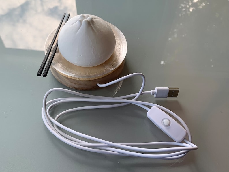Cute Soup Dumpling Plate With Chopsticks LED Lamp - Etsy