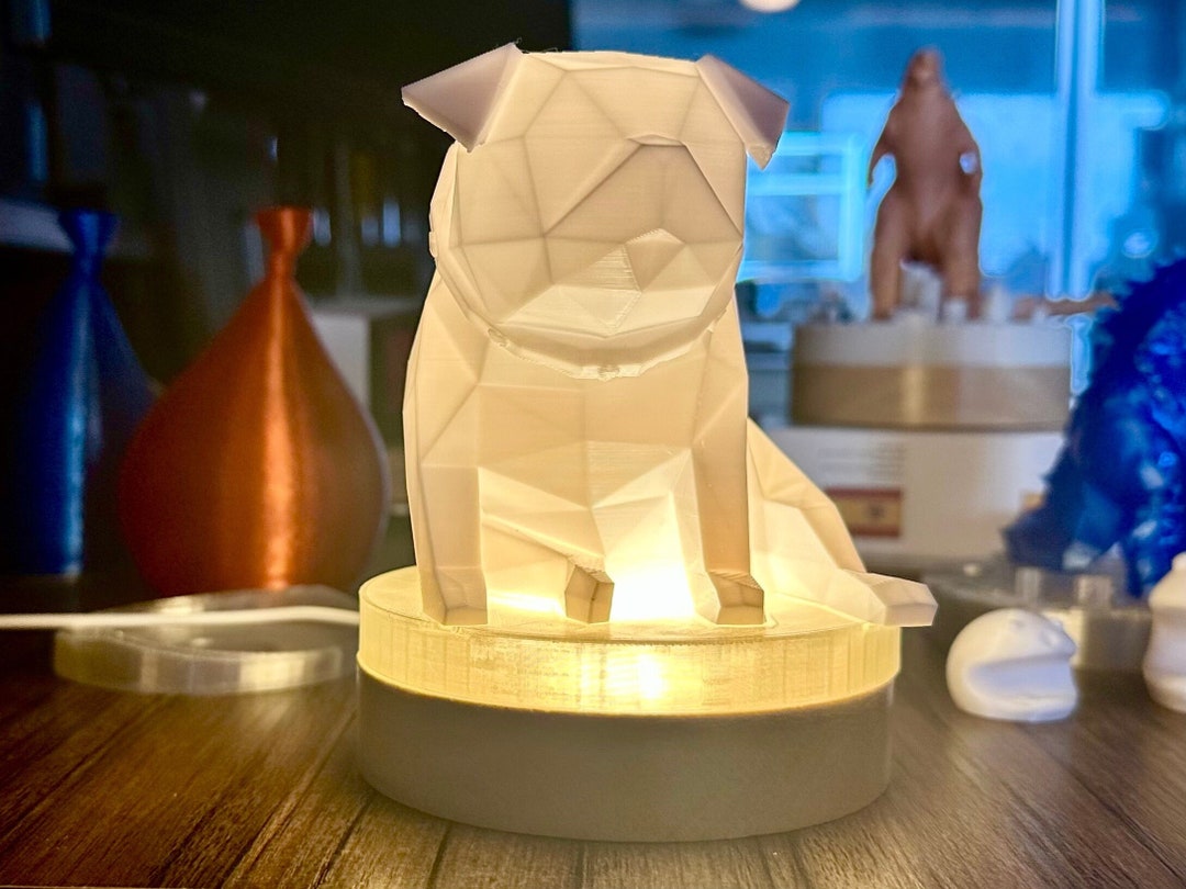 Pug Dog With the Classic Bully Sit LED Lamp - Free Shipping! -- Pug ...