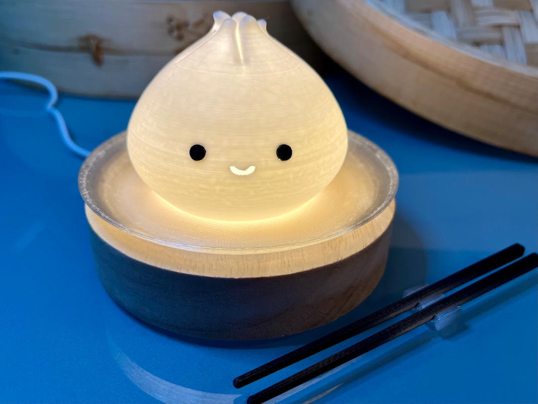 Cute Soup Dumpling Plate With Chopsticks LED Lamp - Etsy