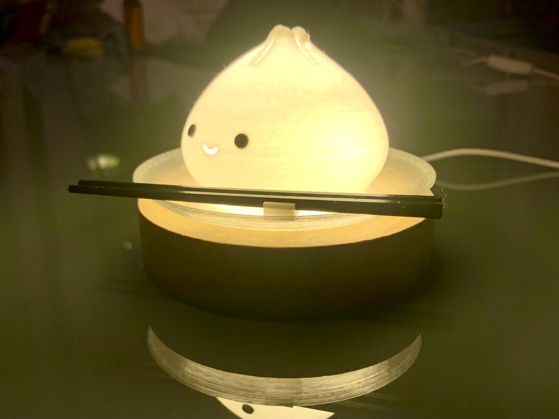 Cute Soup Dumpling Plate With Chopsticks LED Lamp - Etsy