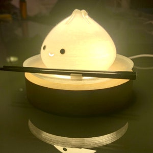 Cute Soup Dumpling Plate With Chopsticks LED Lamp - Etsy