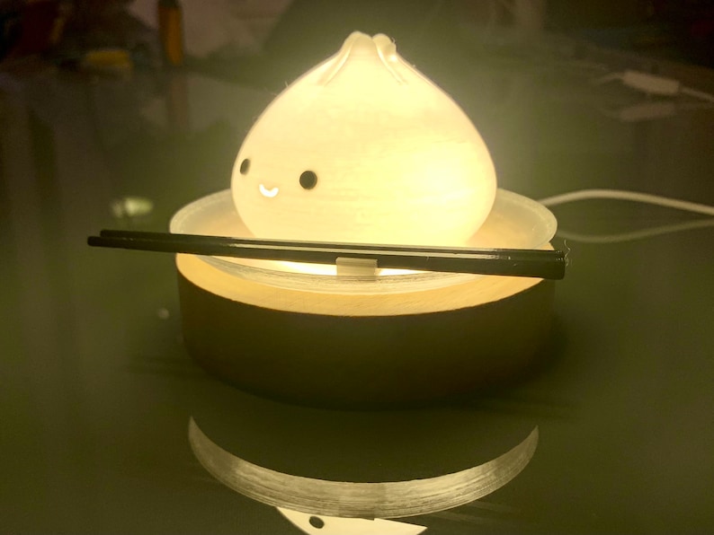 Cute Soup Dumpling Plate With Chopsticks LED Lamp - Etsy