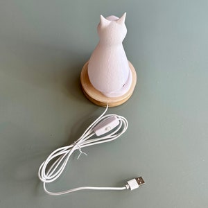 A Peaceful Cat - Handmade Lamp / Light - Free Shipping! - White Cat ...